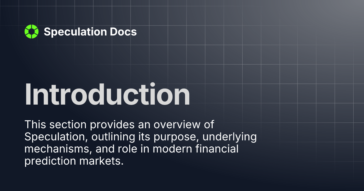 Introduction | Speculation Docs